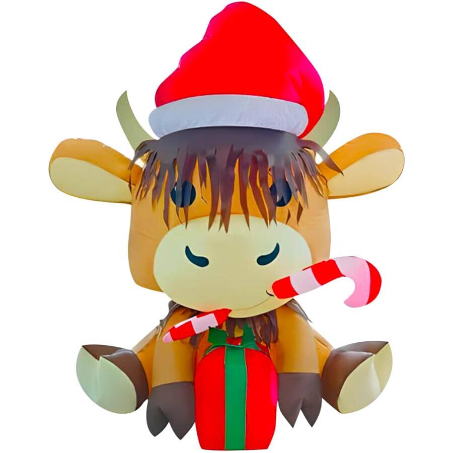 ALPINE 40" Highland Cow Airblown Inflatable Figure with LED Lights ...