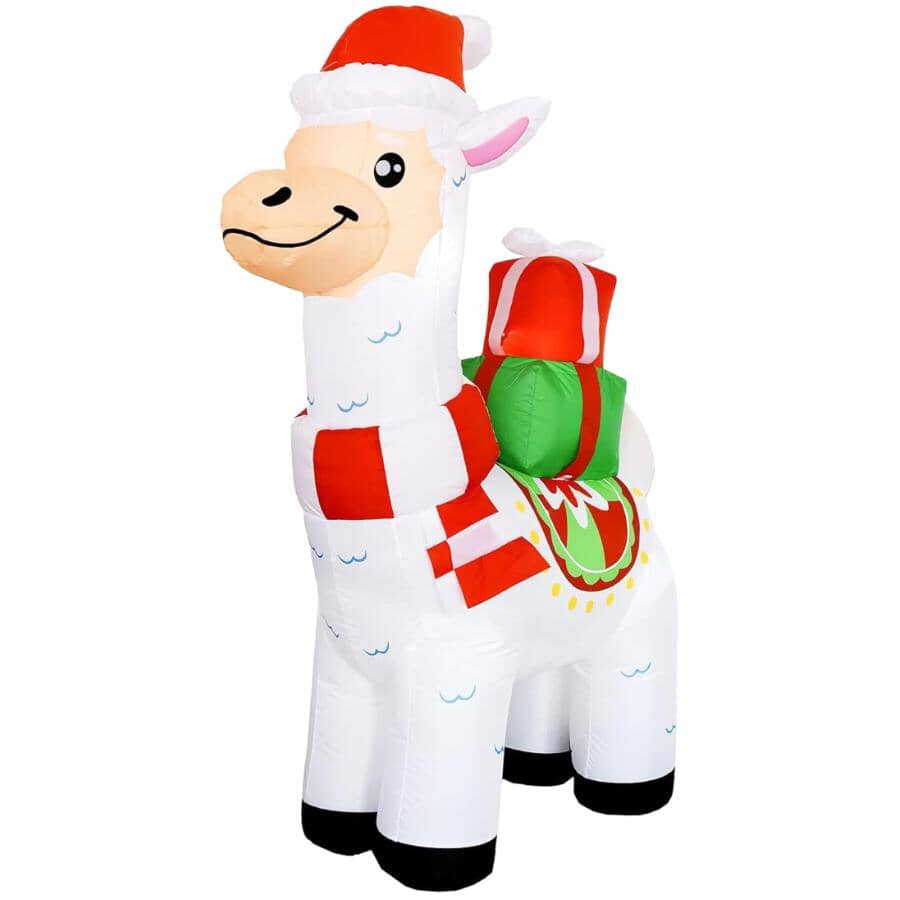 ALPINE 59" Llama with Santa Hat Airblown Inflatable Figure with LED ...