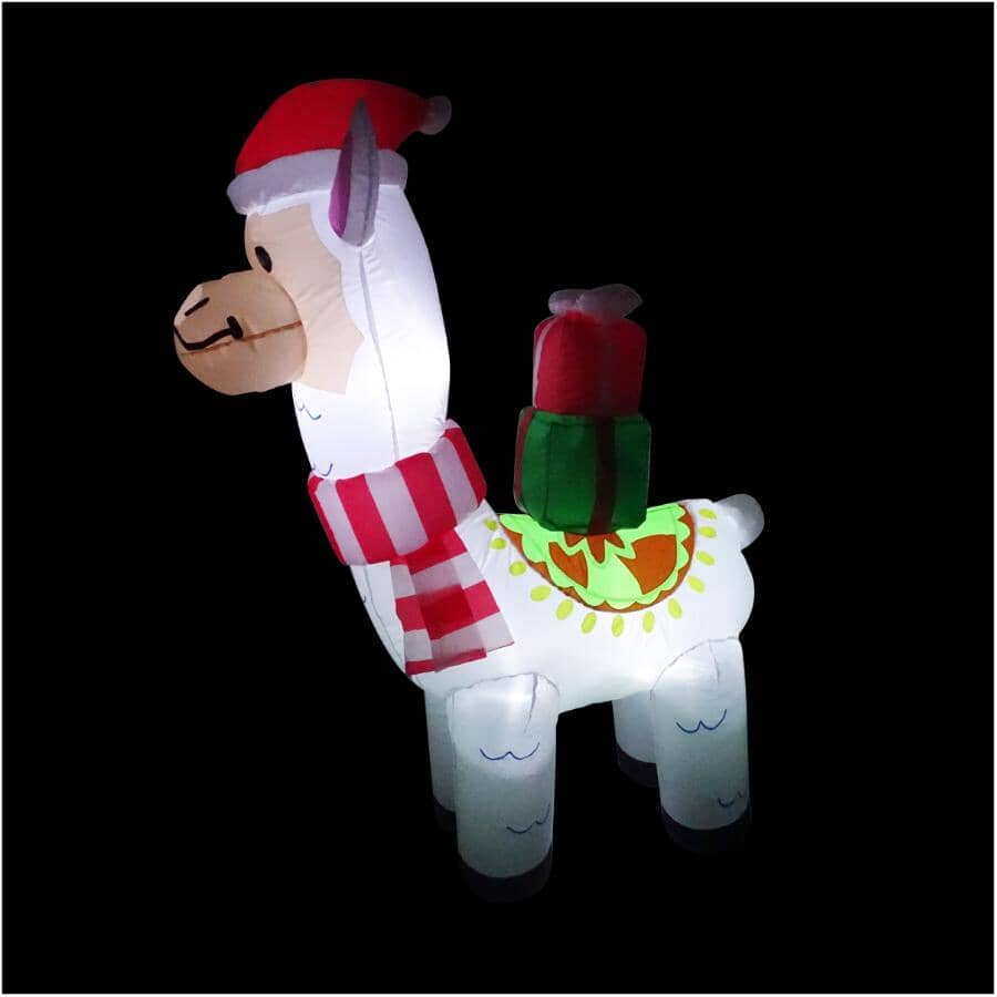 ALPINE 59" Llama with Santa Hat Airblown Inflatable Figure with LED ...