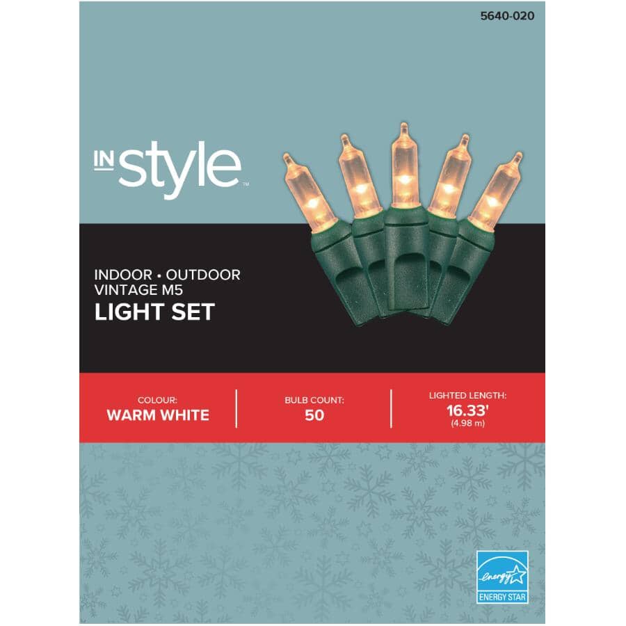 INSTYLE HOLIDAY Vintage M5 Light Set with Green Wire | Home Hardware