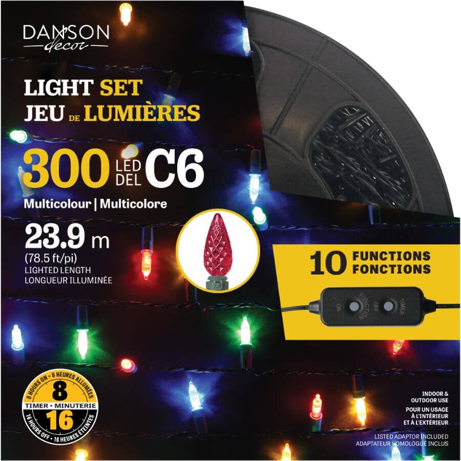 DANSON DECOR 300 LED Multi Colour C6 Light Set | Home Hardware