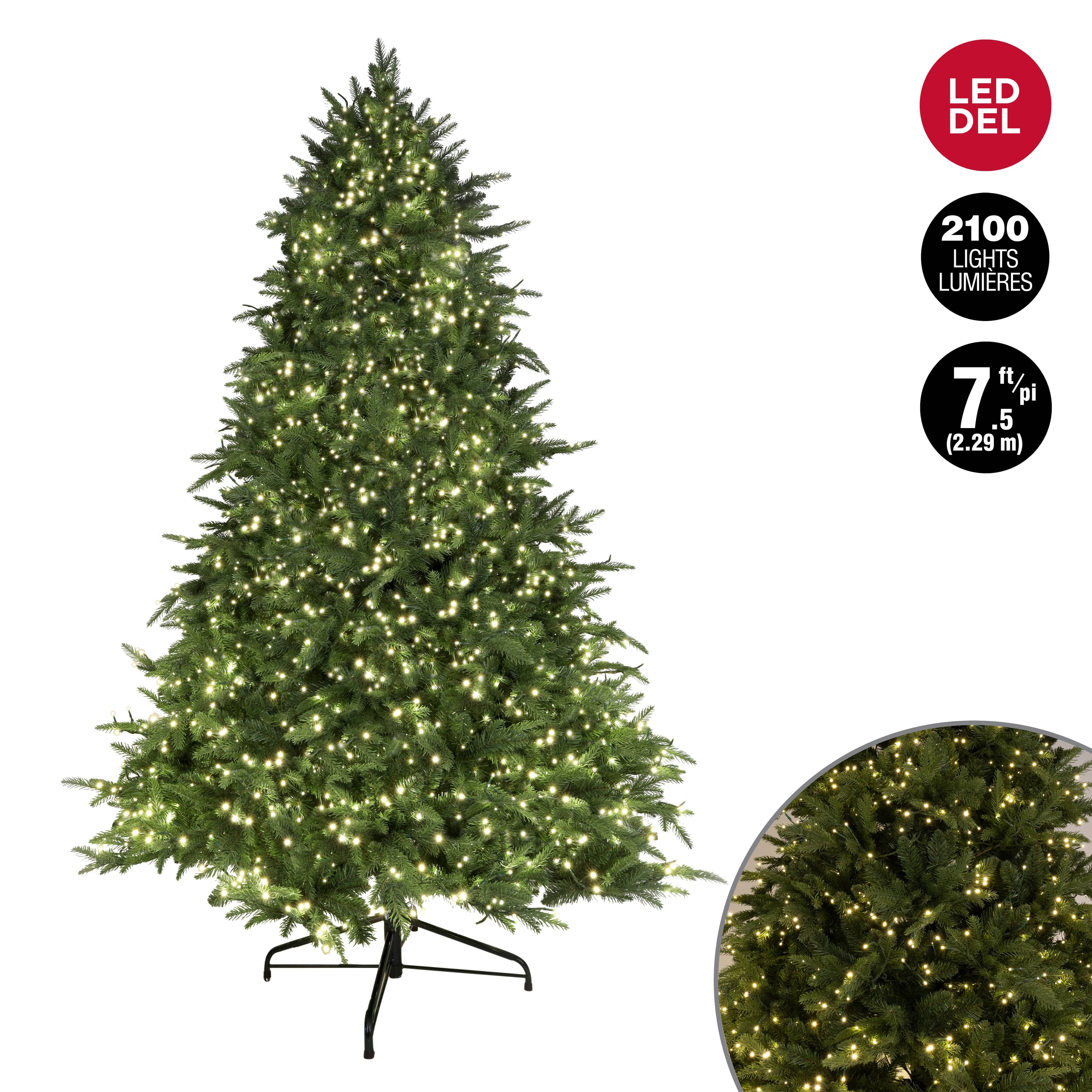 DANSON DECOR 7.5' Pre-lit Christmas Tree with 2100 Warm White LED ...