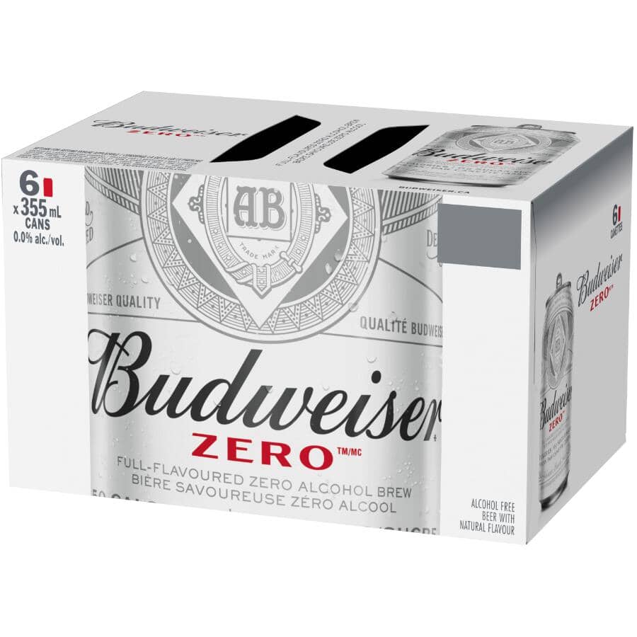 6 x 355 ml Non-Alcoholic Bud Zero Beer Cans | Home Hardware