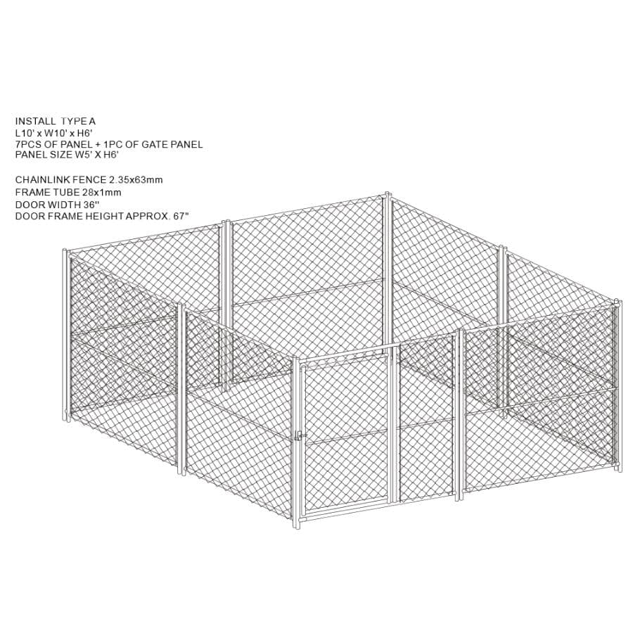 TAIL WAGGER'S CHOICE Modular Chain Link Dog Kennel | Home Hardware
