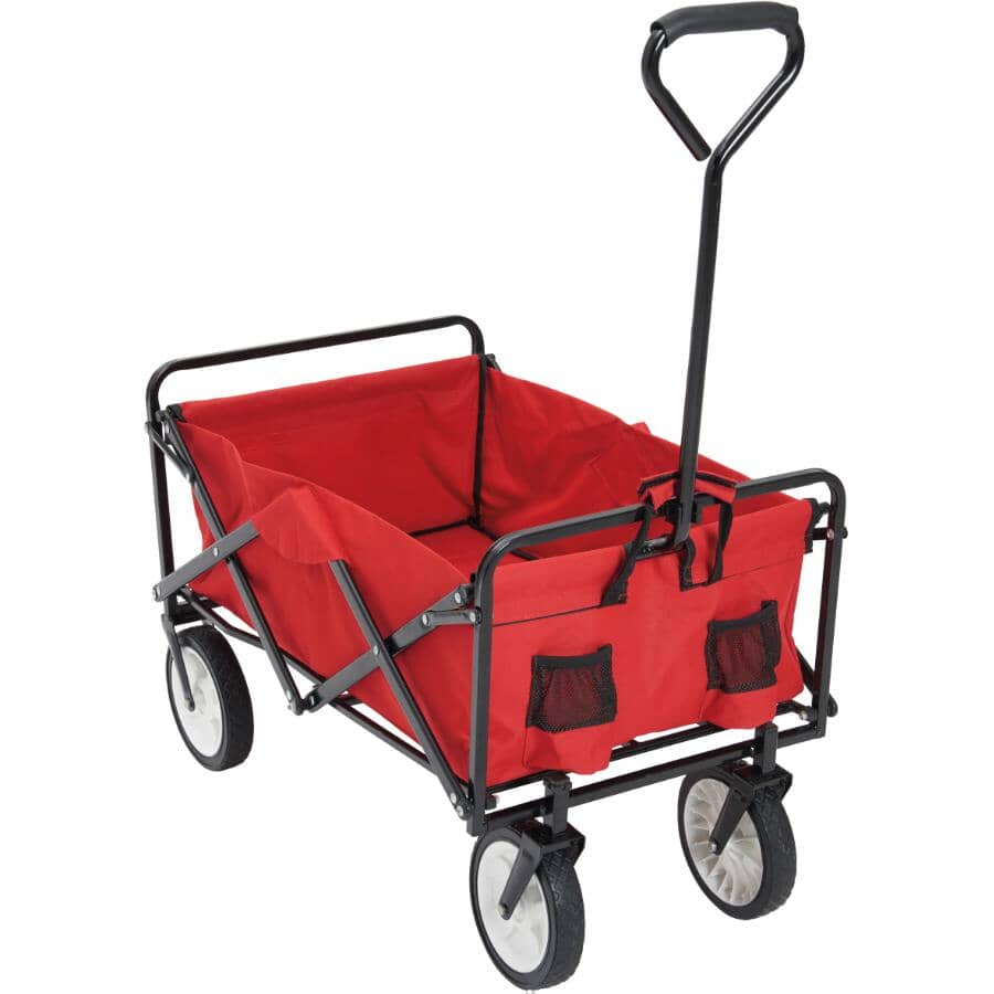 RIVER TRAIL Red/Black Foldable Wagon, with 8" Wheels | Home Hardware