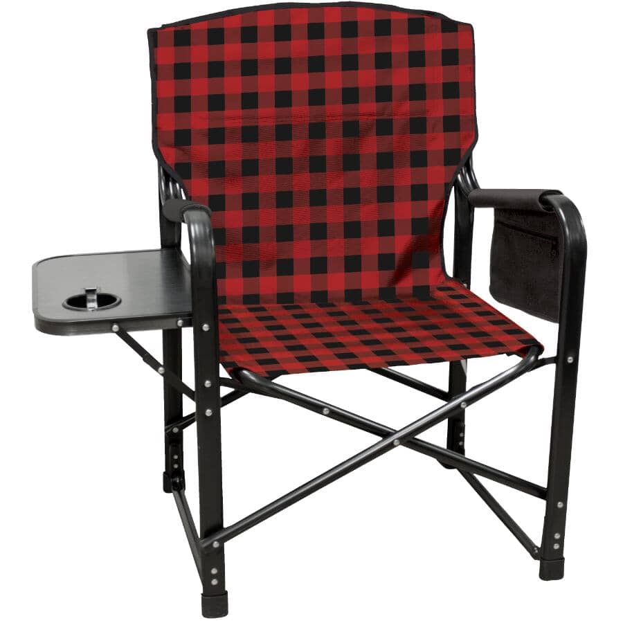 KUMA OUTDOOR GEAR Plaid Adult Camping Chair, with Side Table | Home ...