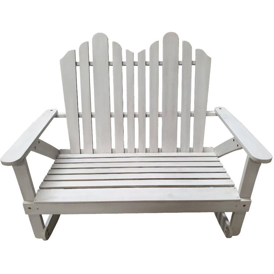 INSTYLE OUTDOOR 2 Seat Driftwood Grey Wood Adirondack Rocking Chair ...