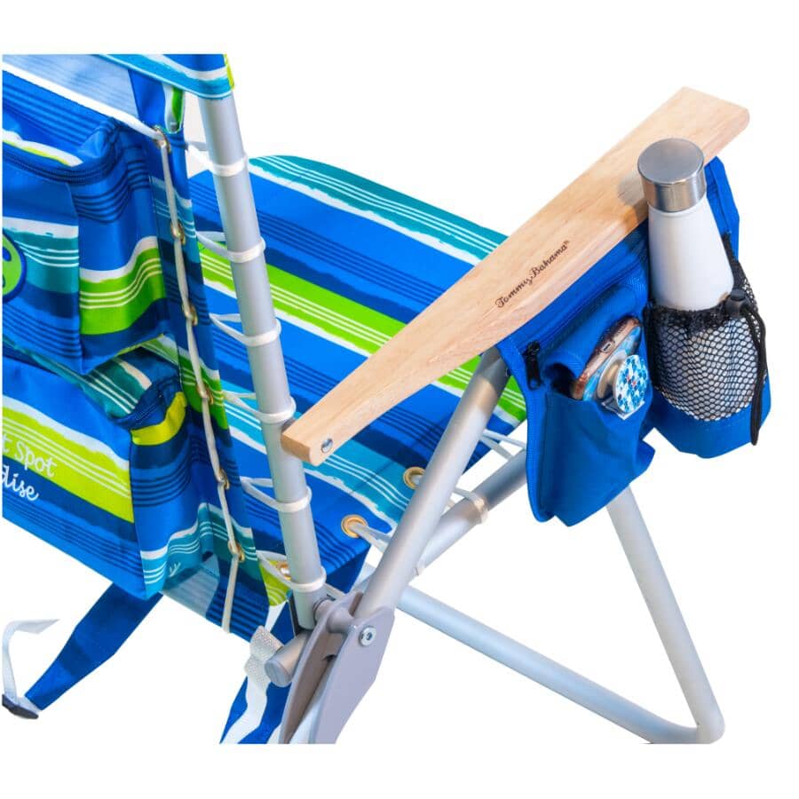 TOMMY BAHAMA 4 Position Beach Chair with Dry and Cooler Pouch | Home ...