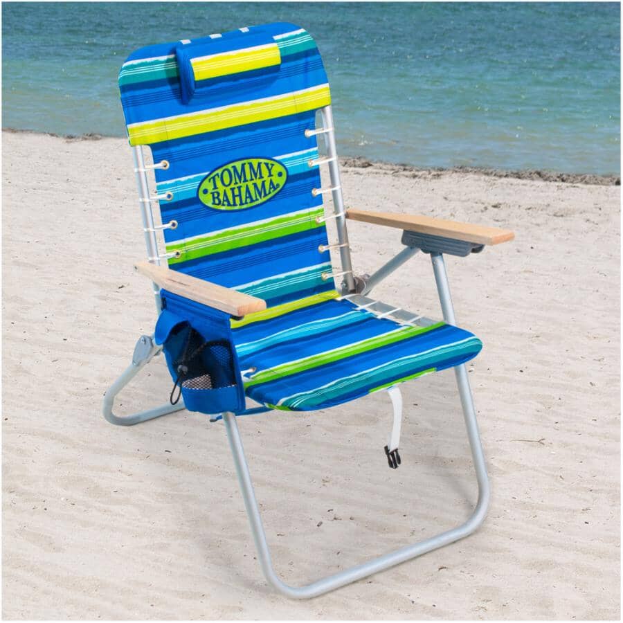 TOMMY BAHAMA 4 Position Beach Chair with Dry and Cooler Pouch | Home ...