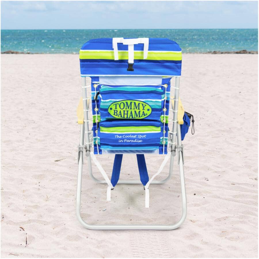 TOMMY BAHAMA 4 Position Beach Chair with Dry and Cooler Pouch | Home ...