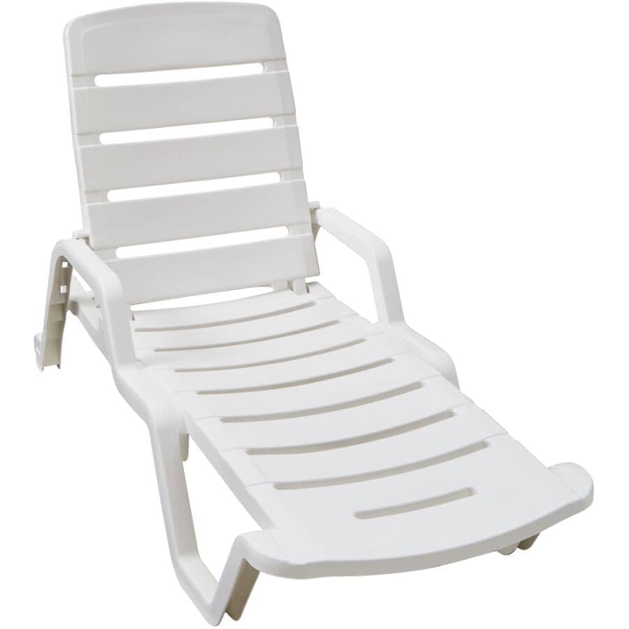 ADAMS Stackable Chaise Lounge - White | Home Hardware