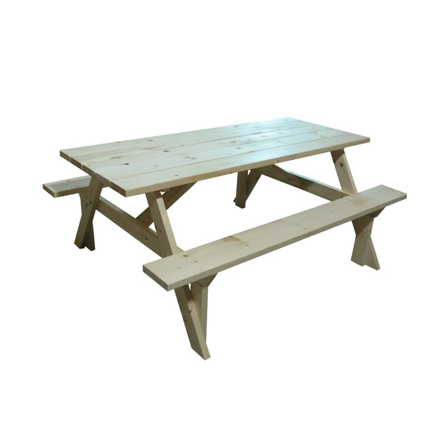 4B WOOD PRODUCTS 6' Outdoor Pine Wood Picnic Table | Home Hardware