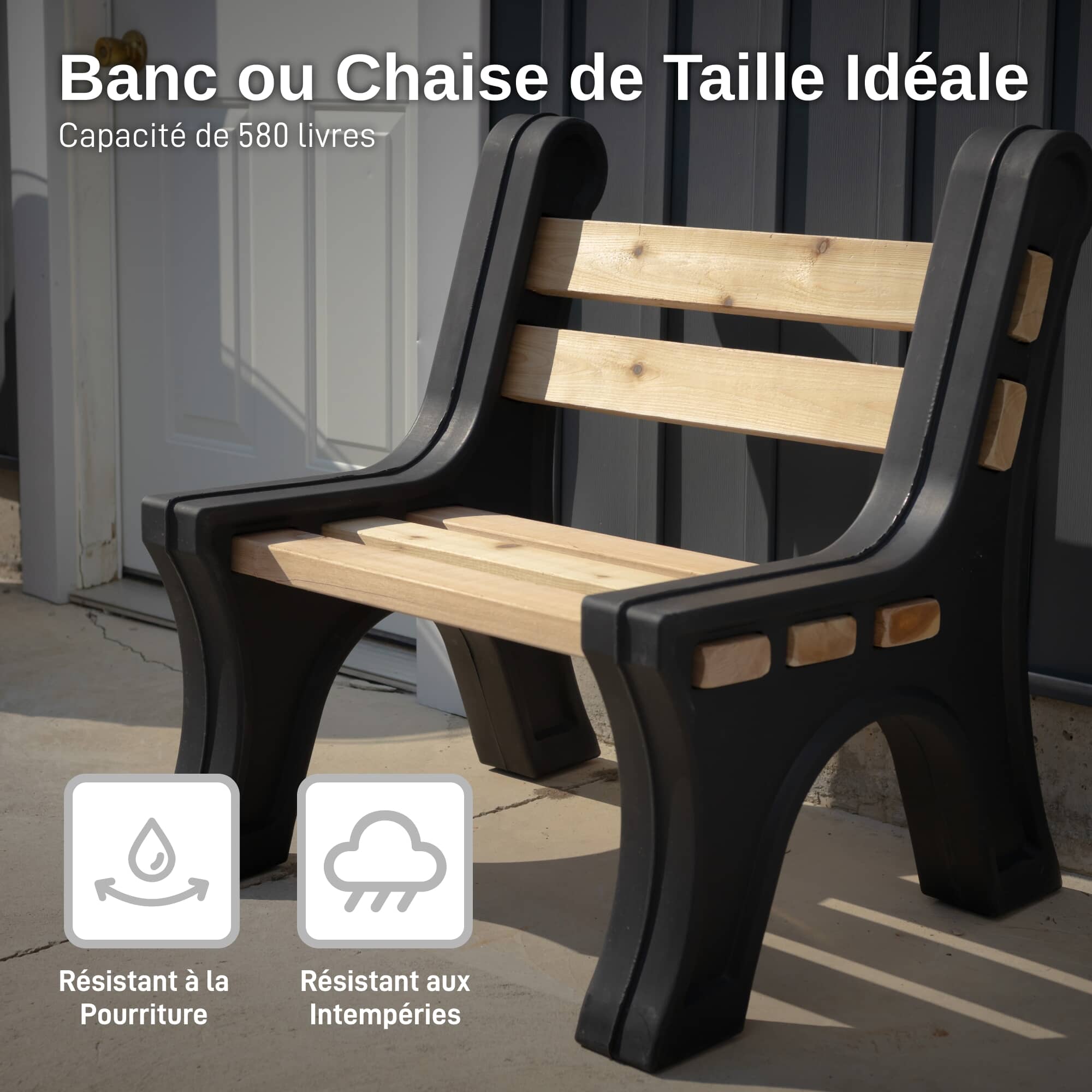 RTS HOME ACCENTS 2 Pack Black Plastic Park Bench Ends | Home Hardware