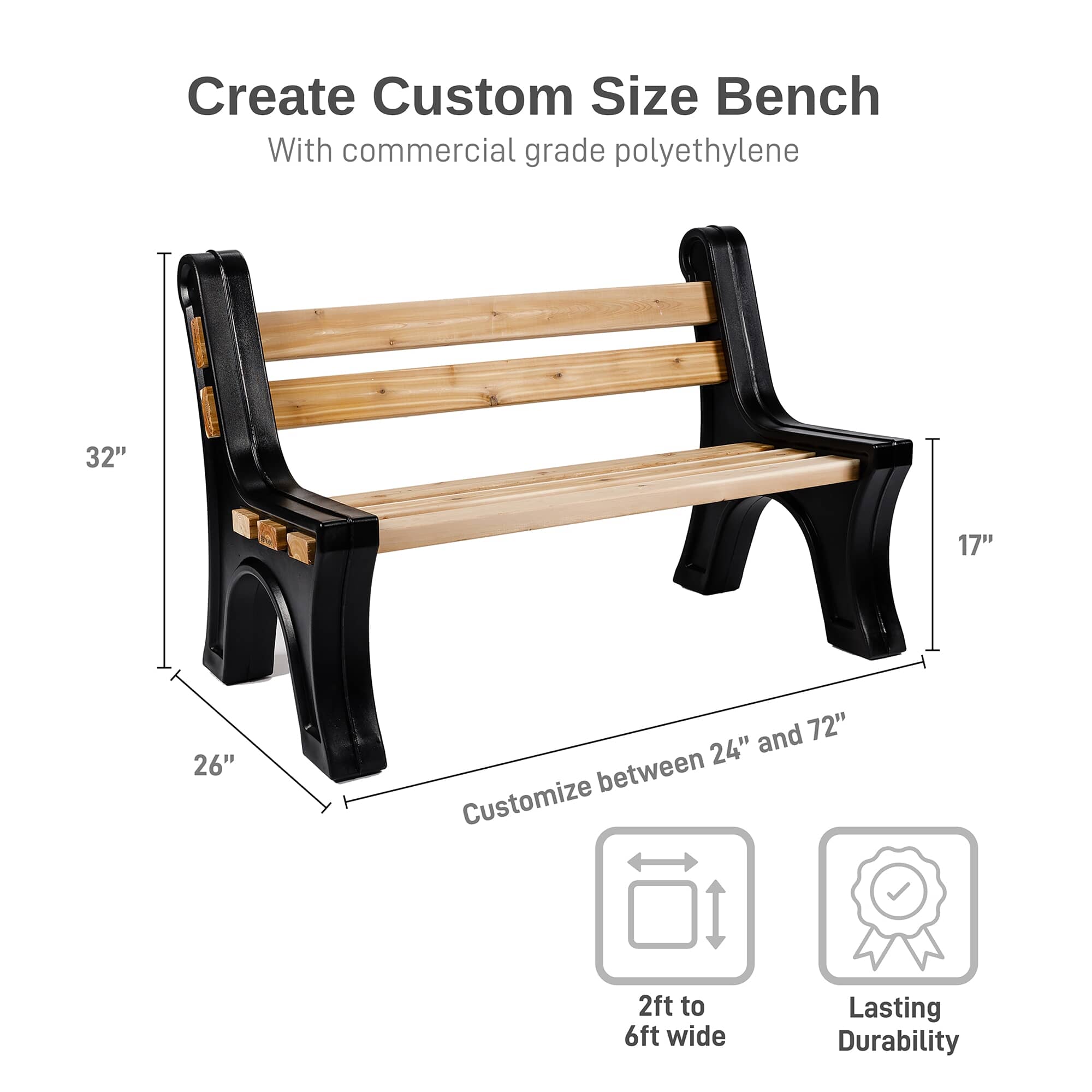 RTS HOME ACCENTS 2 Pack Black Plastic Park Bench Ends | Home Hardware