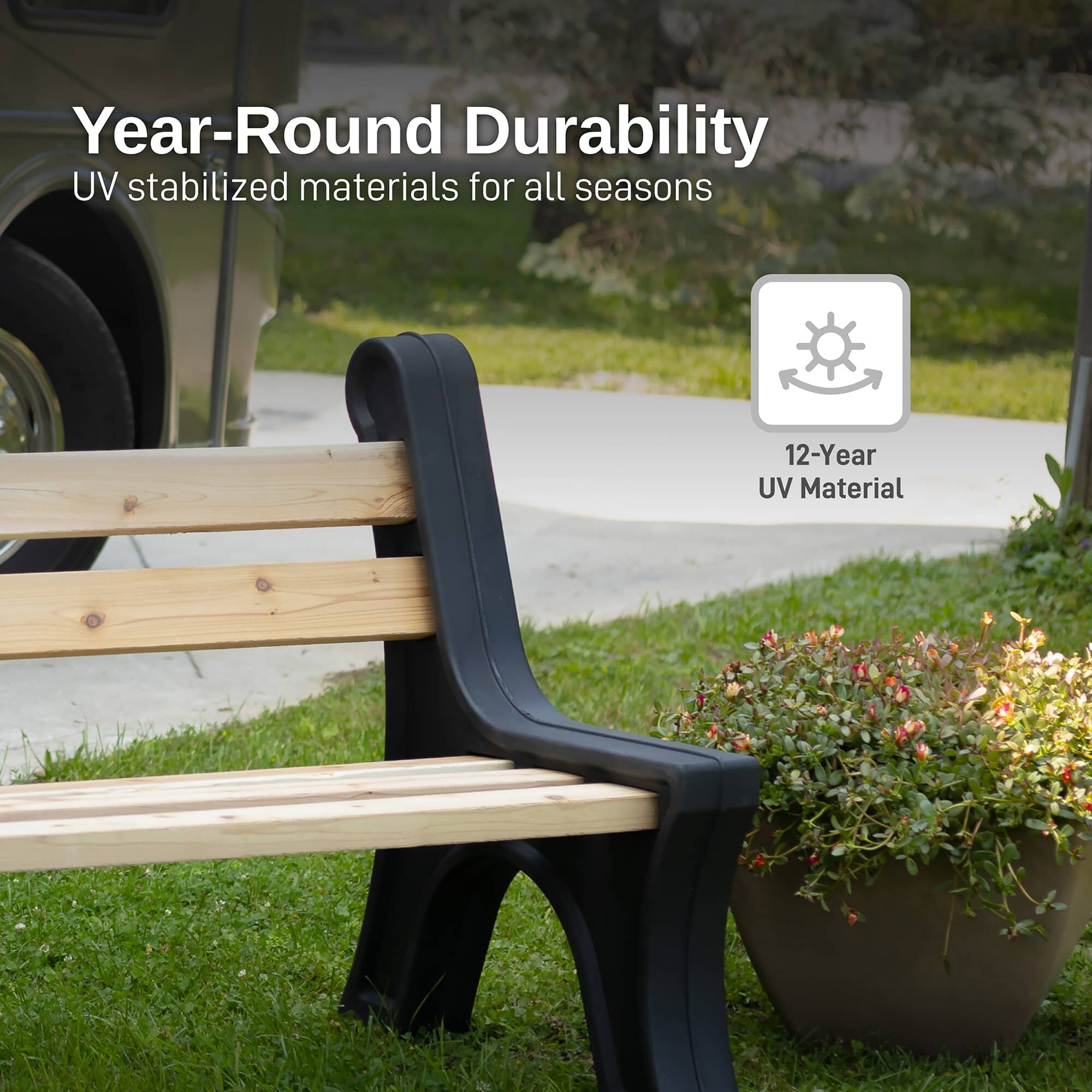 RTS HOME ACCENTS 2 Pack Black Plastic Park Bench Ends | Home Hardware