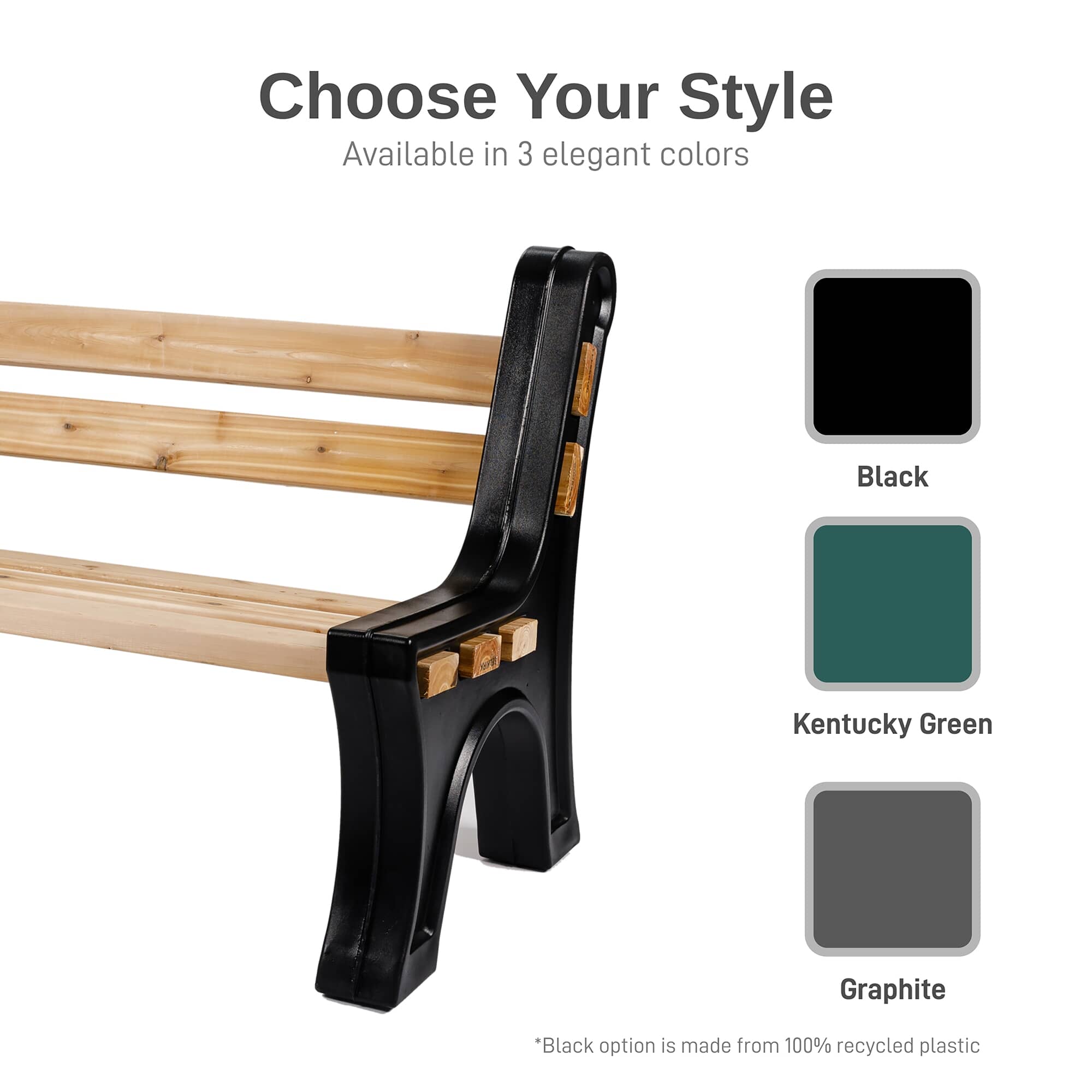 RTS HOME ACCENTS 2 Pack Black Plastic Park Bench Ends | Home Hardware