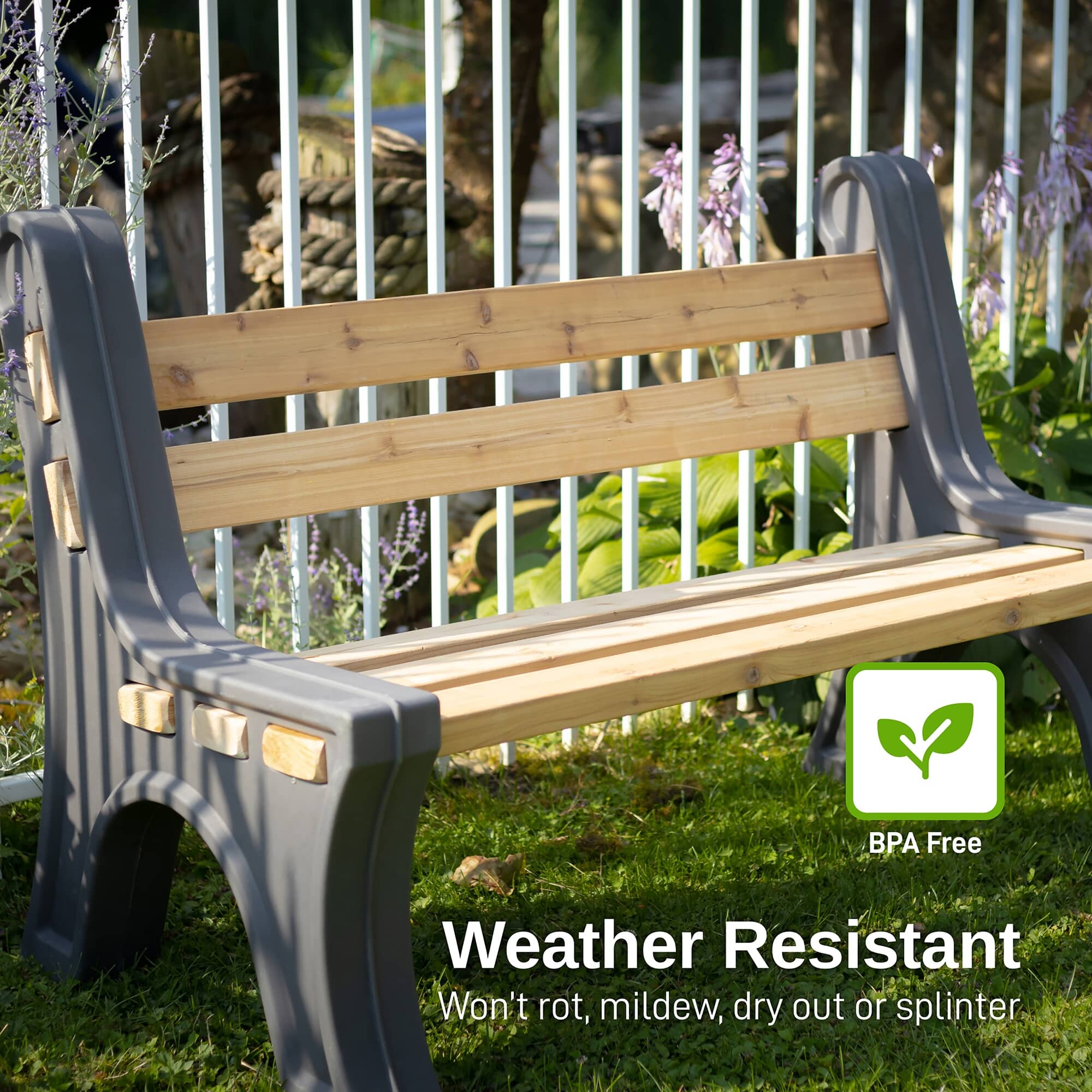 RTS HOME ACCENTS Custom Length Lightweight Indoor or Outdoor Bench Ends ...