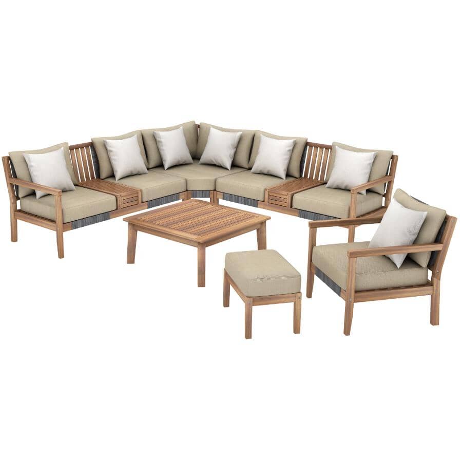 DURA Selma Sectional Set - Wood, 6 Piece | Home Hardware
