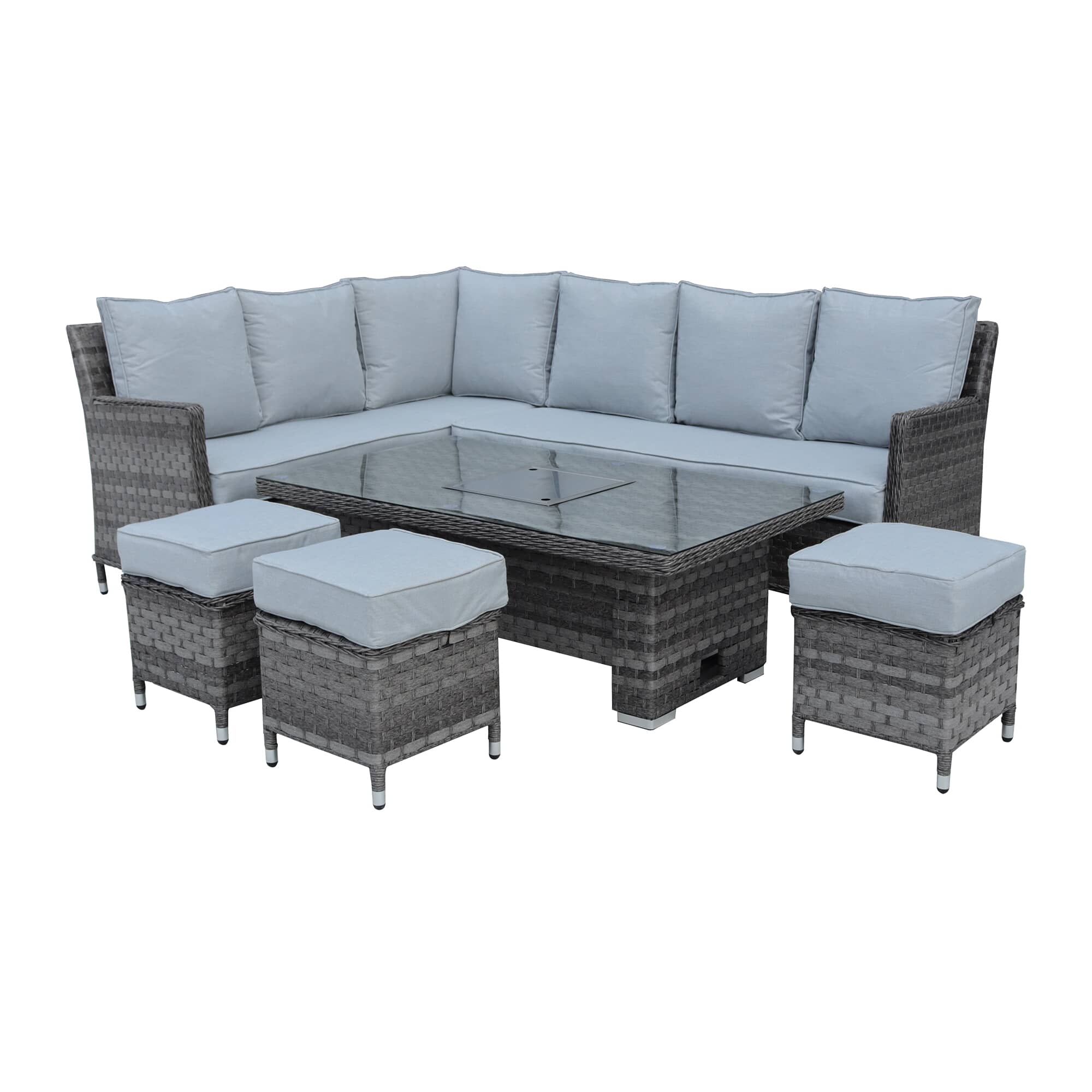 BLUE SKY OUTDOOR LIVING St Lucia Convertible Corner Conversation Set ...