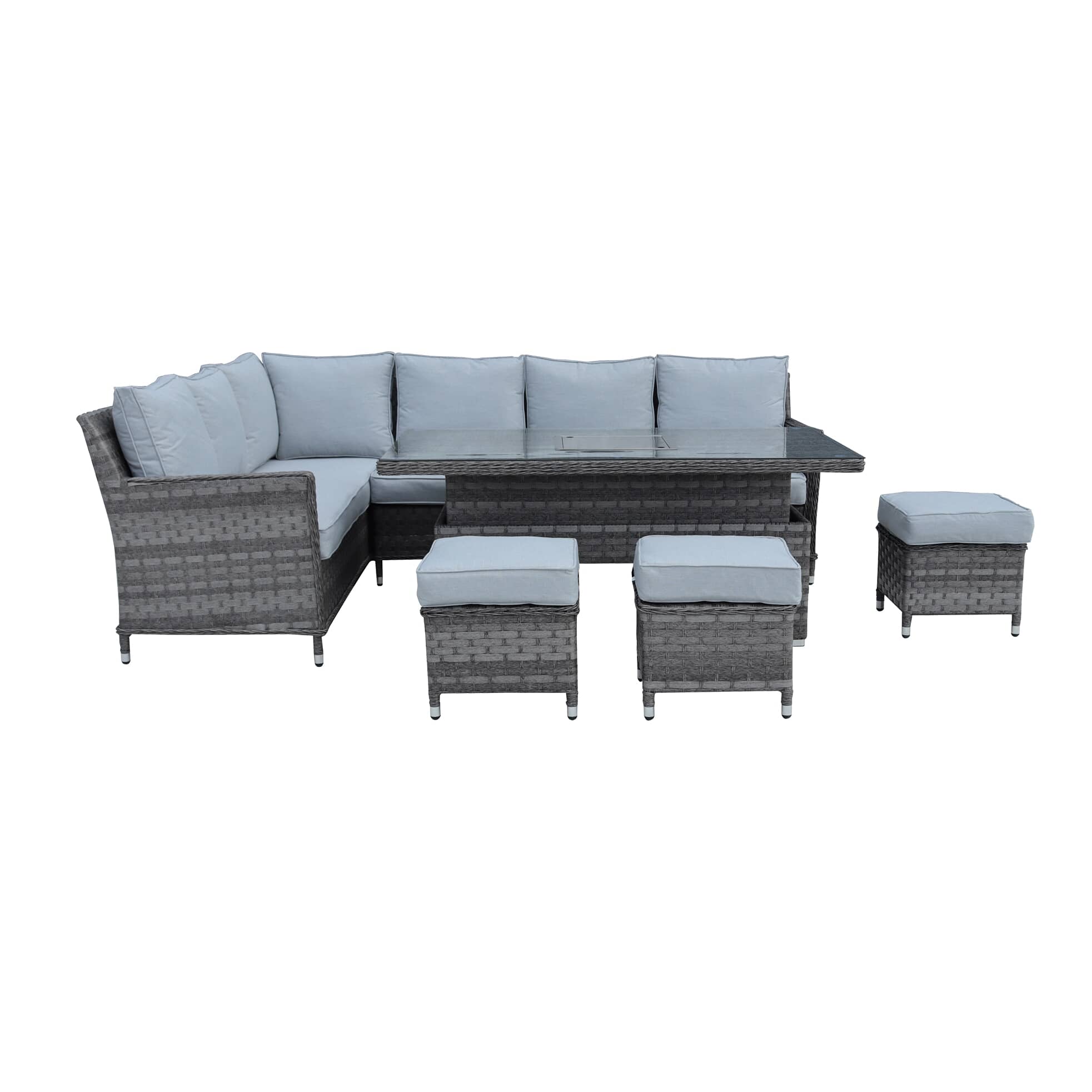 BLUE SKY OUTDOOR LIVING St Lucia Convertible Corner Conversation Set ...
