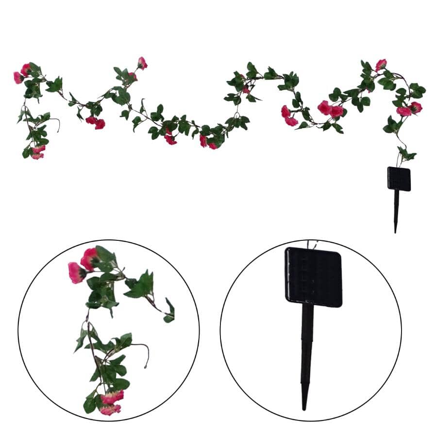 ALPINE LED Rose & Leaf Solar String Light Set | Home Hardware