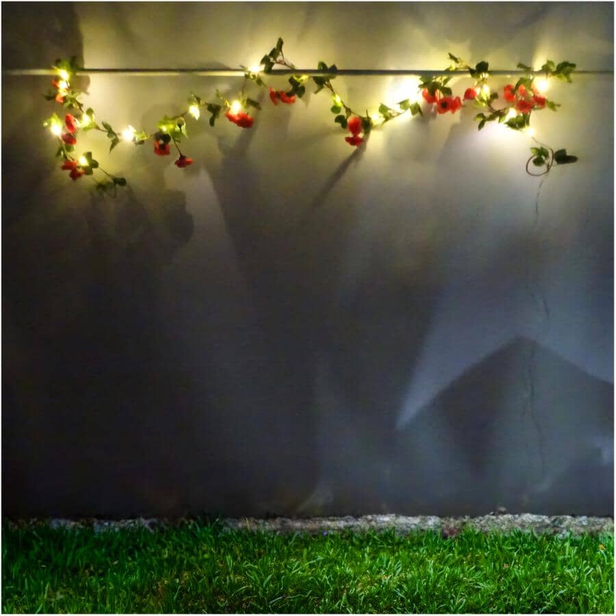 ALPINE LED Rose & Leaf Solar String Light Set | Home Hardware