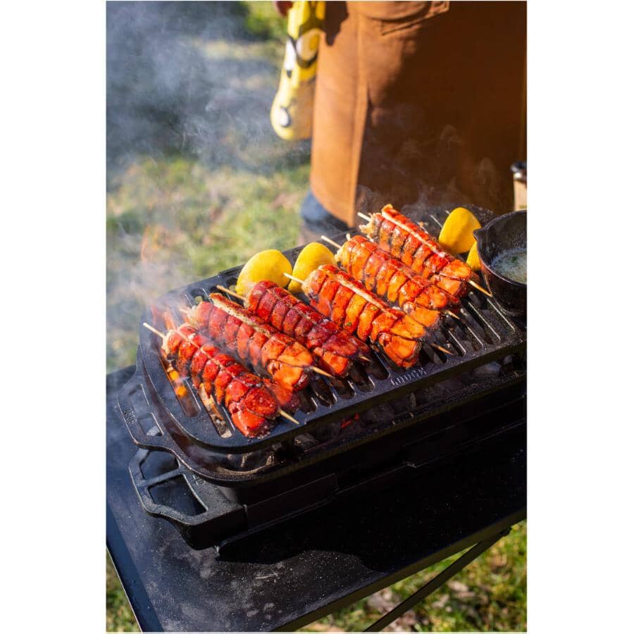 LODGE 150 sq. in. Table Top Cast Iron Hibachi Charcoal Barbecue | Home ...