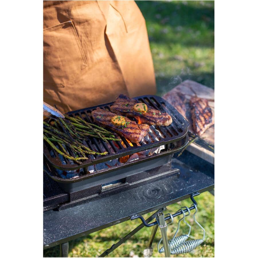 LODGE 150 sq. in. Table Top Cast Iron Hibachi Charcoal Barbecue | Home ...