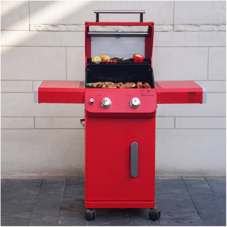 MONUMENT GRILLS Red Clearview Propane Small Space Patio Grill | Home ...