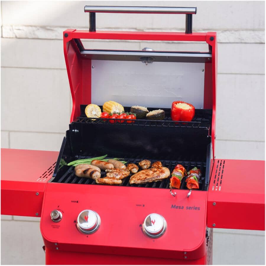 MONUMENT GRILLS Red Clearview Propane Small Space Patio Grill | Home ...