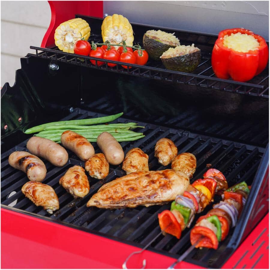 MONUMENT GRILLS Red Clearview Propane Small Space Patio Grill | Home ...
