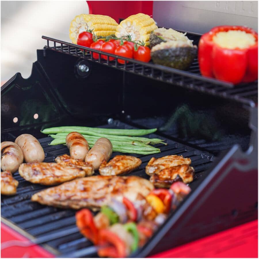 MONUMENT GRILLS Red Clearview Propane Small Space Patio Grill | Home ...