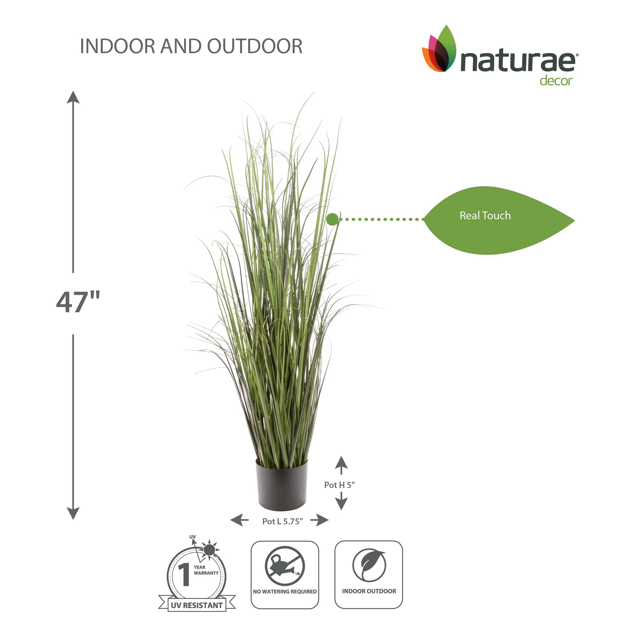 NATURAE DECOR 47" Artificial Indoor & Outdoor Grass Tree | Home Hardware