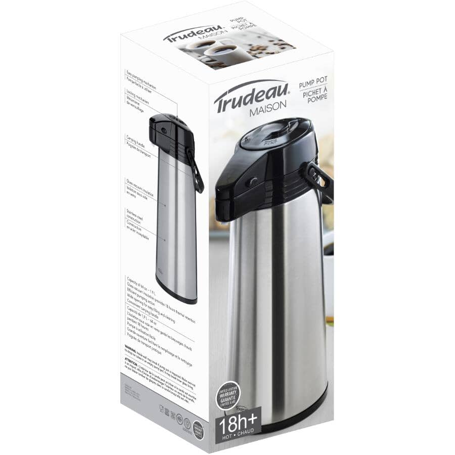 Trudeau Maison 64oz Stainless Steel Thermal Carafe, with Pump | Home ...