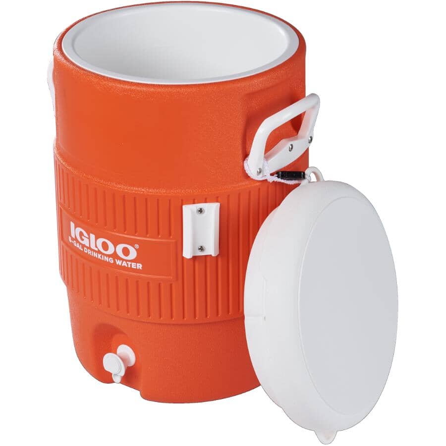 IGLOO Bidon à couvercle pouvant servir de siège, orange, 5 gallons ...