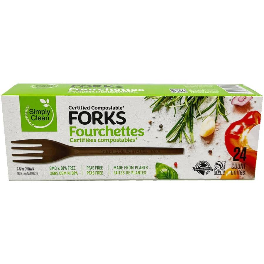 SIMPLY CLEAN Compostable Forks | Home Hardware