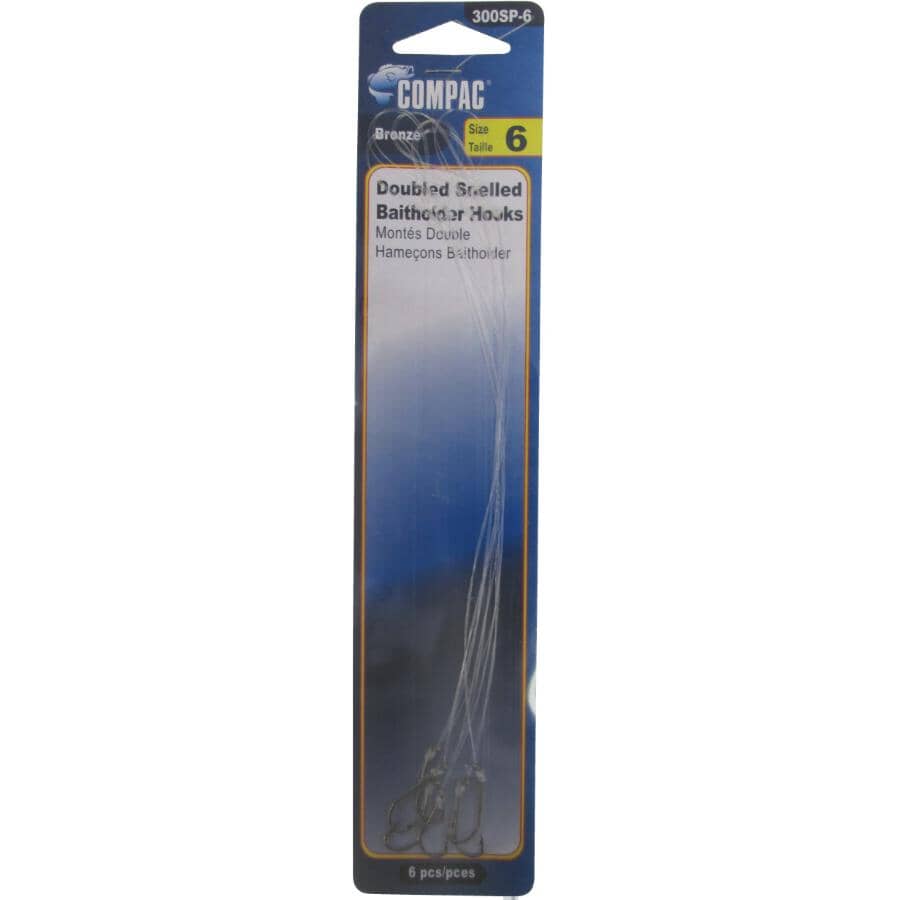 COMPAC 6 Pack #6 Baitholder Snelled Fish Hooks | Home Hardware