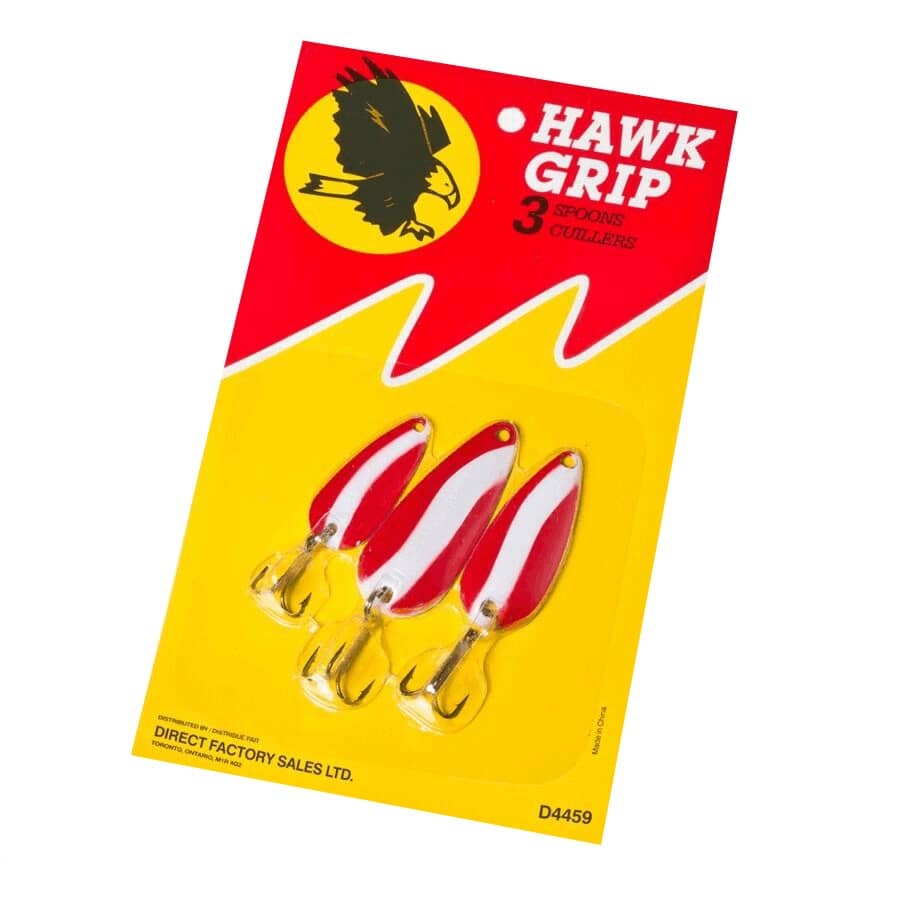 HAWK GRIP 3 Pack Red/White Devil Bait Fishing Lure | Home Hardware