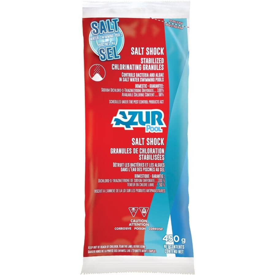 AZUR POOL 450G Oxy Shock Treatment, for Salt Water Swimming Pools ...