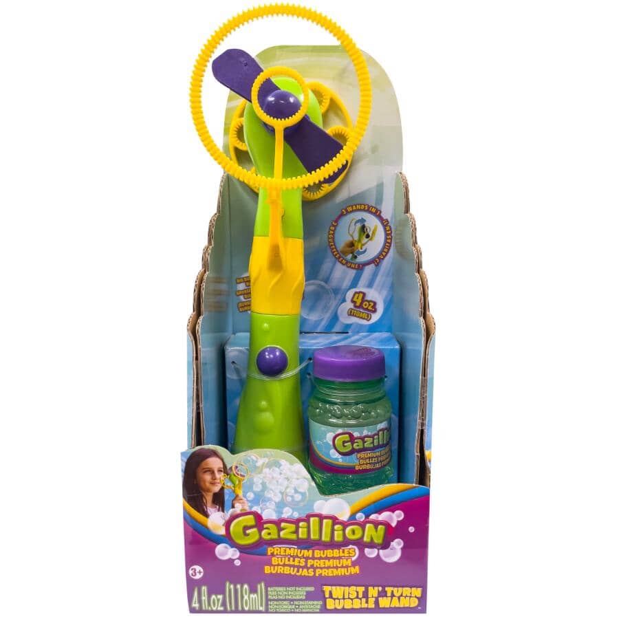 FUNRISE Gazillion Twist N' Turn Bubble Wand with 118 ml Bubble Solution ...