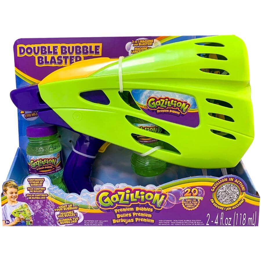 FUNRISE 2-in1 Gazillion Double Bubble Blaster with 2 x 118 ml Bubble ...