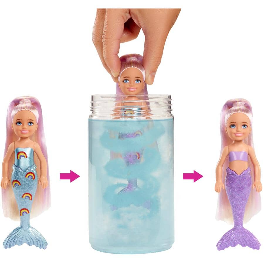 MATTEL Chelsea Colour Reveal Rainbow Mermaid Barbie Doll | Home Hardware