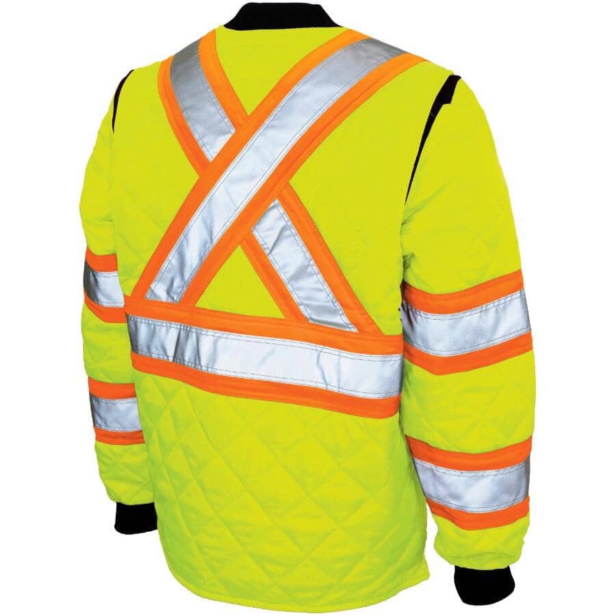 TOUGH DUCK Fluorescent Green Safety Quilted Jacket | Home Hardware