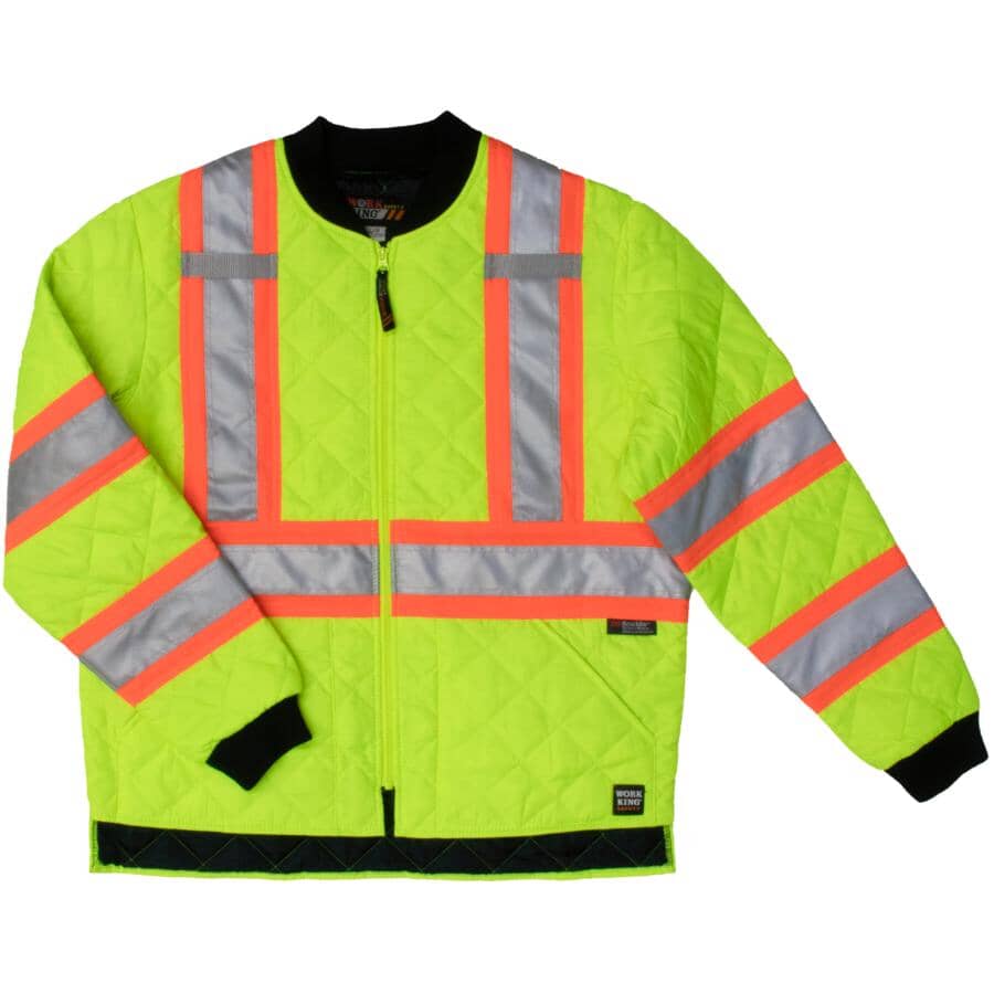 TOUGH DUCK Fluorescent Green Safety Quilted Jacket | Home Hardware