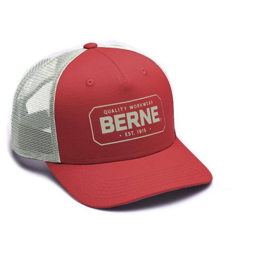 BERNE Badge Logo Trucker Cap - Deep Red | Home Hardware