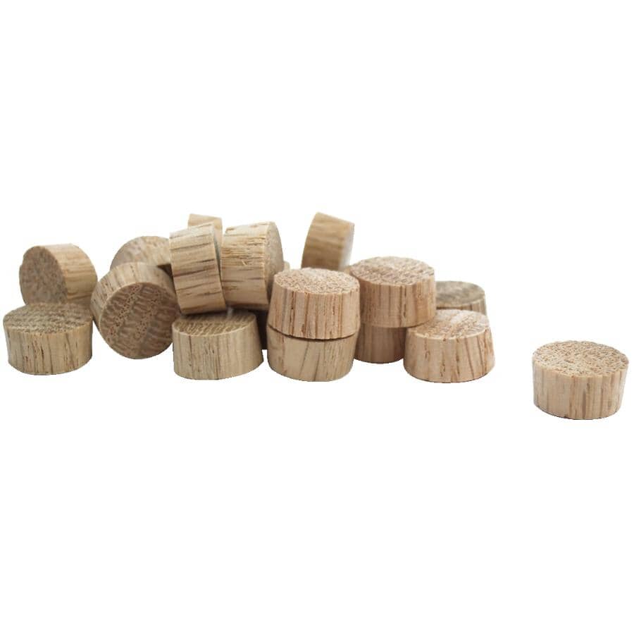 20 Pack 1/2" Flathead Oak Plugs | Home Hardware