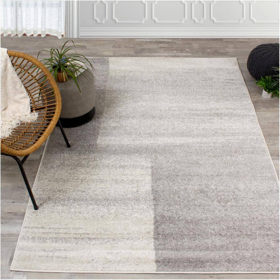 KALORA INTERIORS 6' x 8' Focus Grey Soft Transition Rectangle Area Rug ...