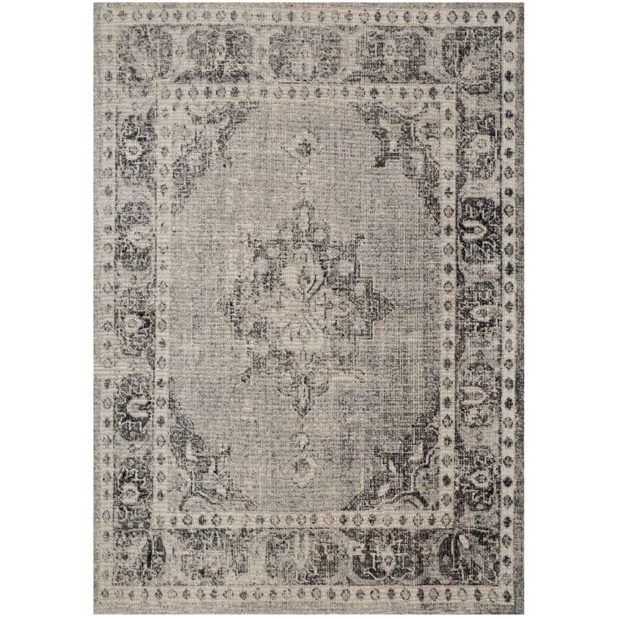 KALORA INTERIORS 6' x 8' Sara Grey and Black Elaborate Edging Area Rug ...