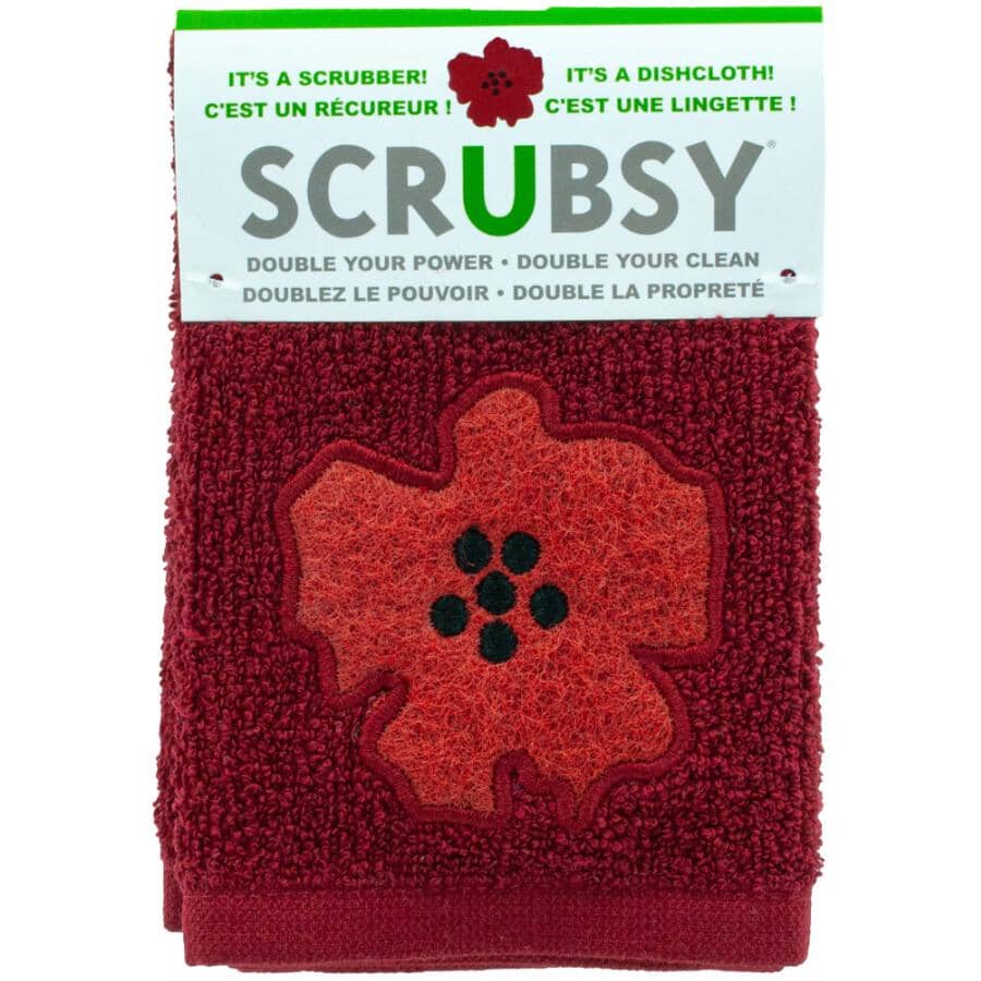 MUKITCHEN Lavette Scrubsy, rouge brique à motif de fleur | Home Hardware