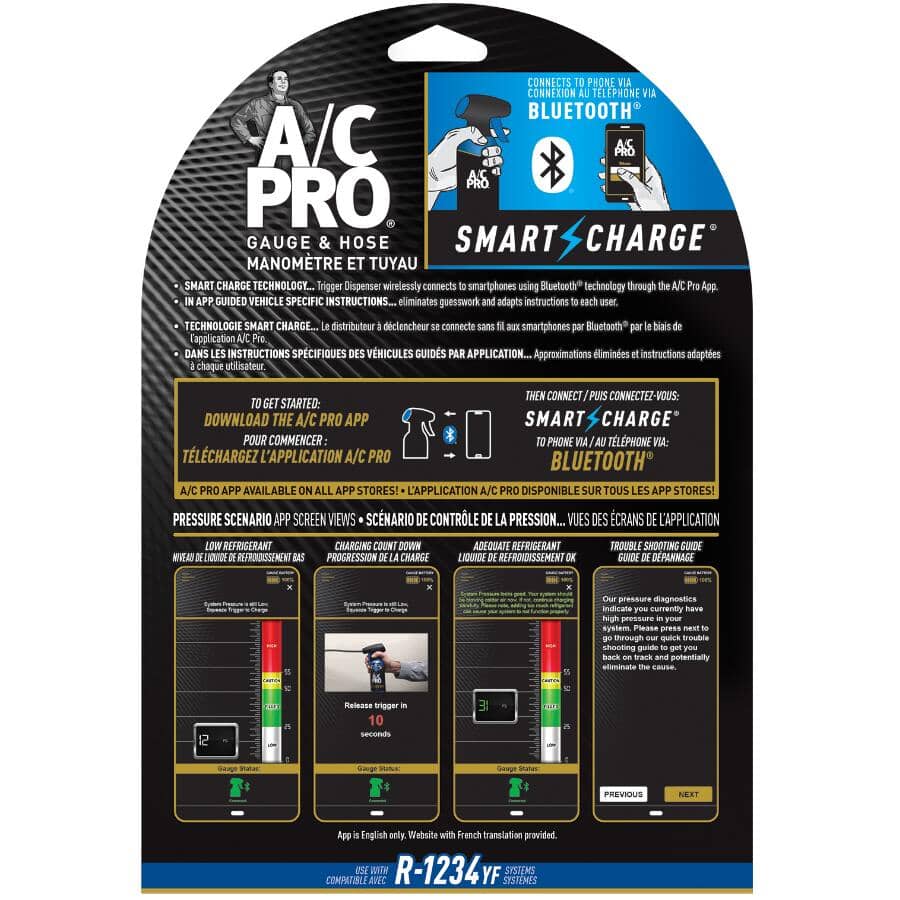 A/C PRO Smart Charge A/C Pro Air Conditioning Charging Gauge & Hose ...